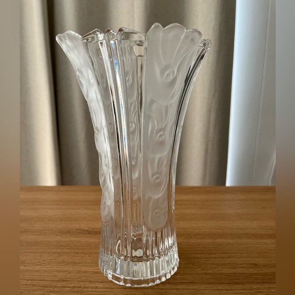 Accents | Vintage Block Crystal Vase Large Clear Frost 1 Tall ...